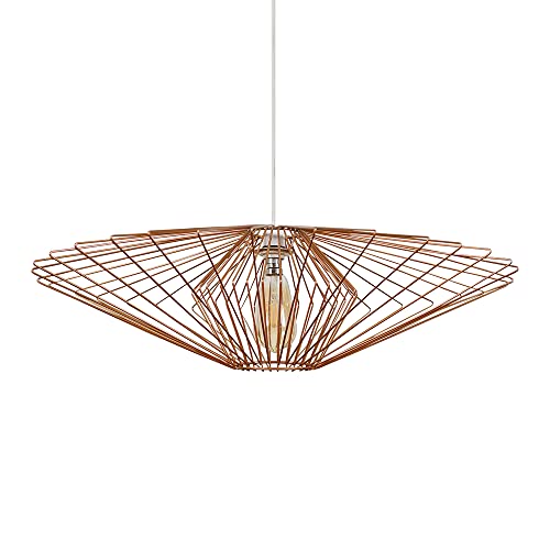 Copper Geometric Ceiling Pendant Light Shade | MiniSun | Wire – Copper ...