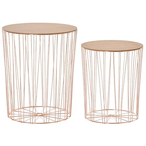 Set Of 2 Copper Side Tables | With Storage – Copper Living