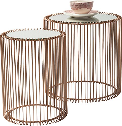 Copper Side Table | Metal, Glass, Copper | 45 x 44cm | Kare – Copper Living