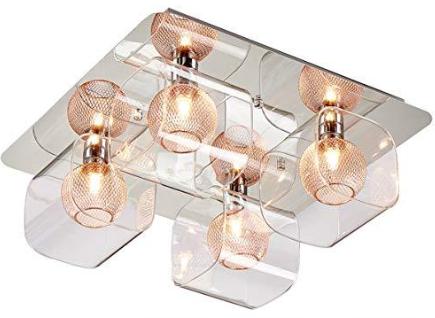 Decorative Mirrored Copper Ceiling Light | Harper Living – Copper Living